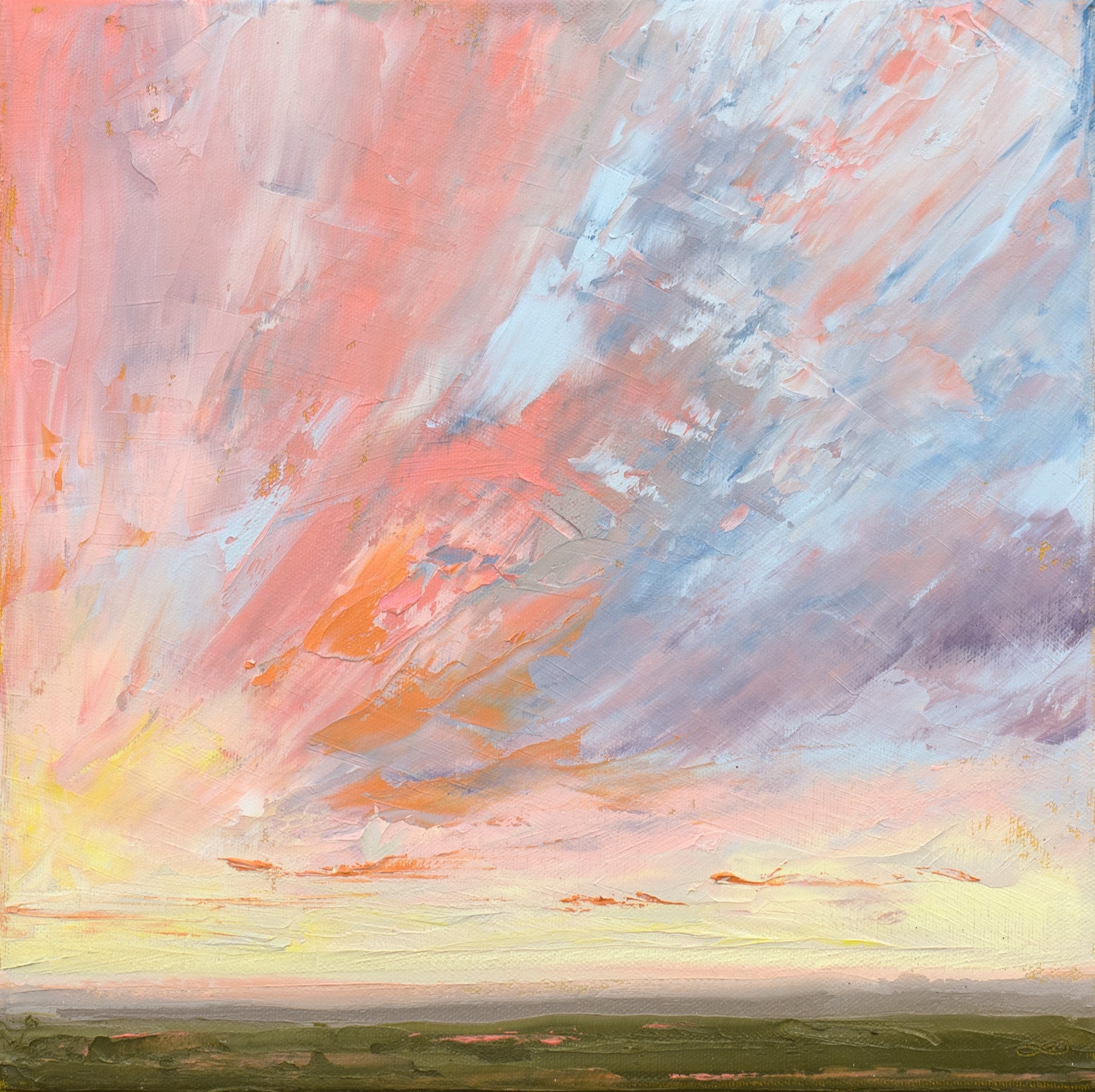 In The Clouds - 30x30 cm (Plus Frame) Oil on canvas – Laura Dunne Art